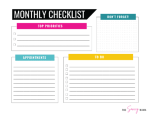 FREE Monthly Checklist: 9 Steps To Organize Your Month