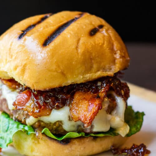 Raspberry-Glazed Bacon Cheeseburger