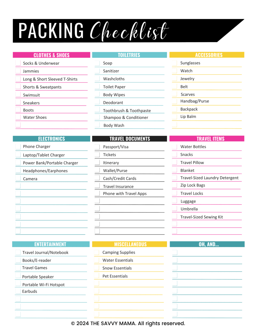 Ultimate Free Packing List Template (2+ Freebies!)