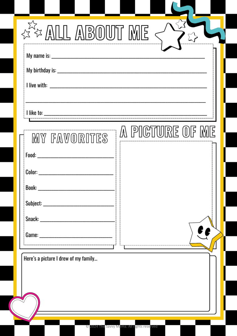 Free All About Me Worksheet Collection: Icebreakers For Kids