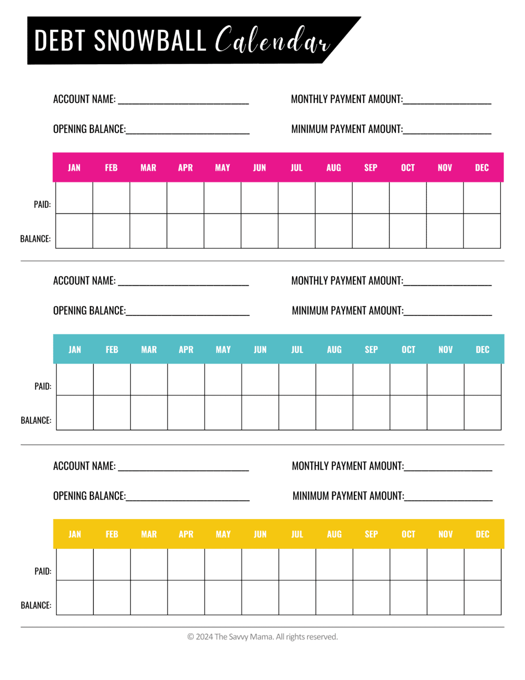 Free Debt Tracker Printable Collection (3 Printables)