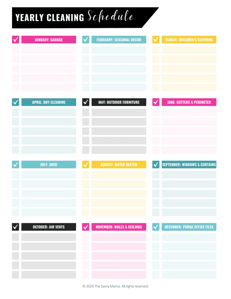 Free Weekly Cleaning Schedule: Easy Printables