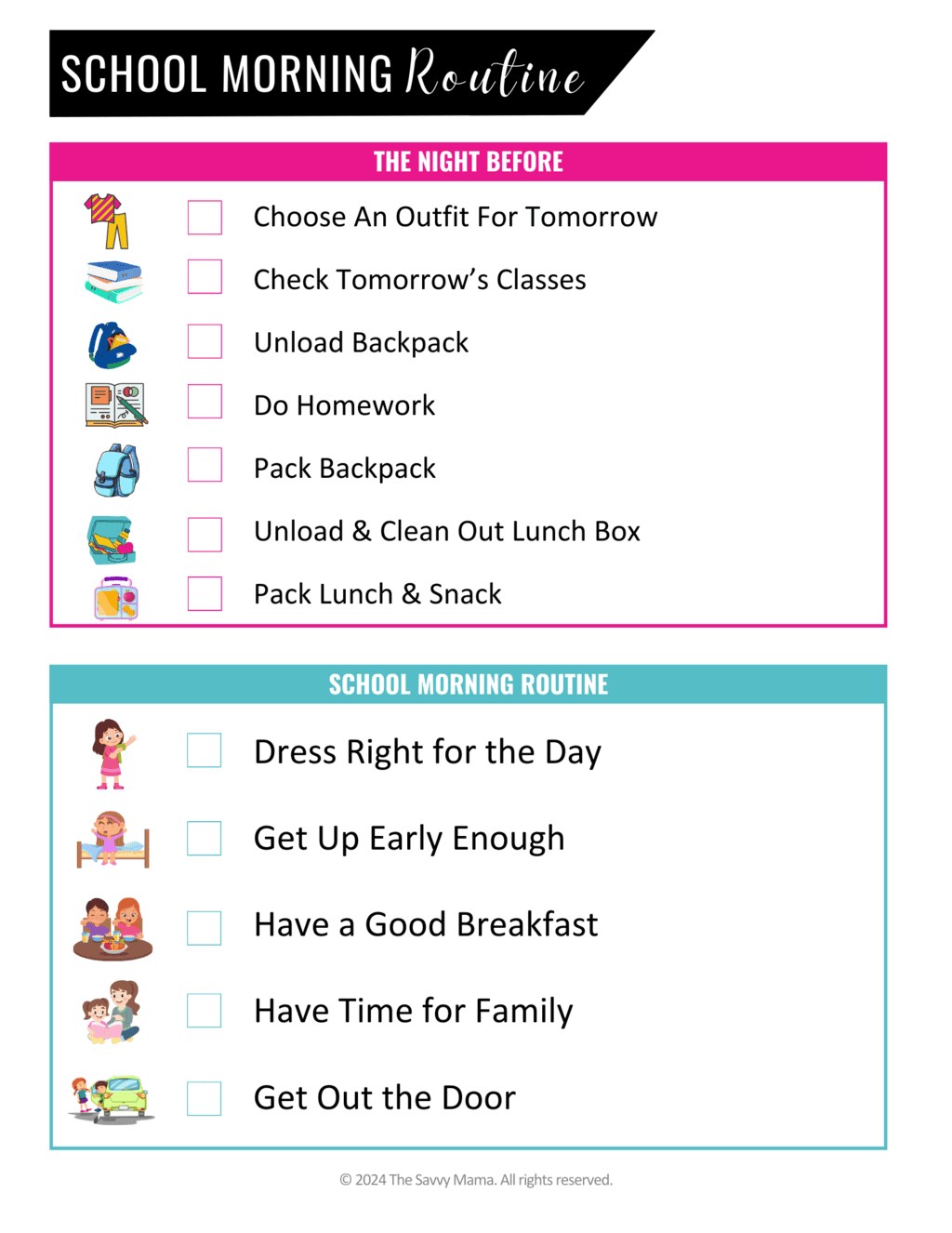 Free Simple School Morning Routine: Make Mornings Easier