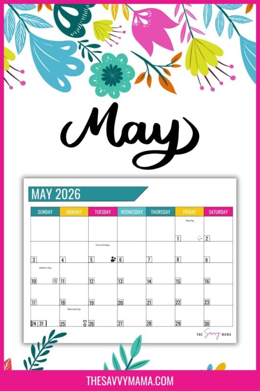 Free May Calendar 2026 To Plan Your Month