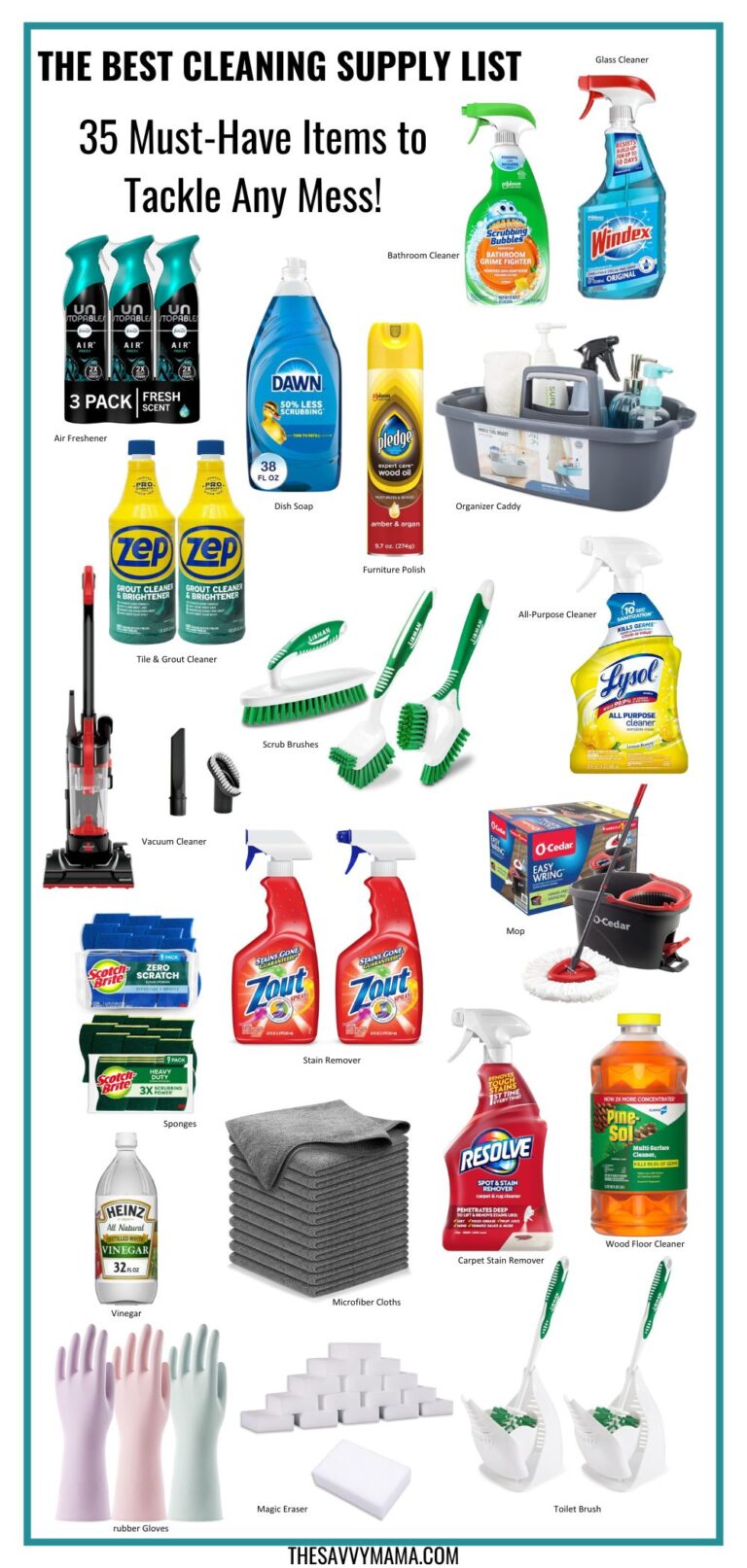 Best Cleaning Supply List to Tackle Any Mess: 35 Must-Have Items