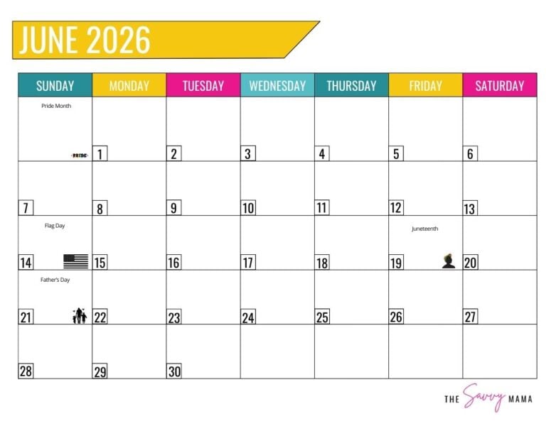 FREE June Calendar 2026: Get Your Month Planned Out!